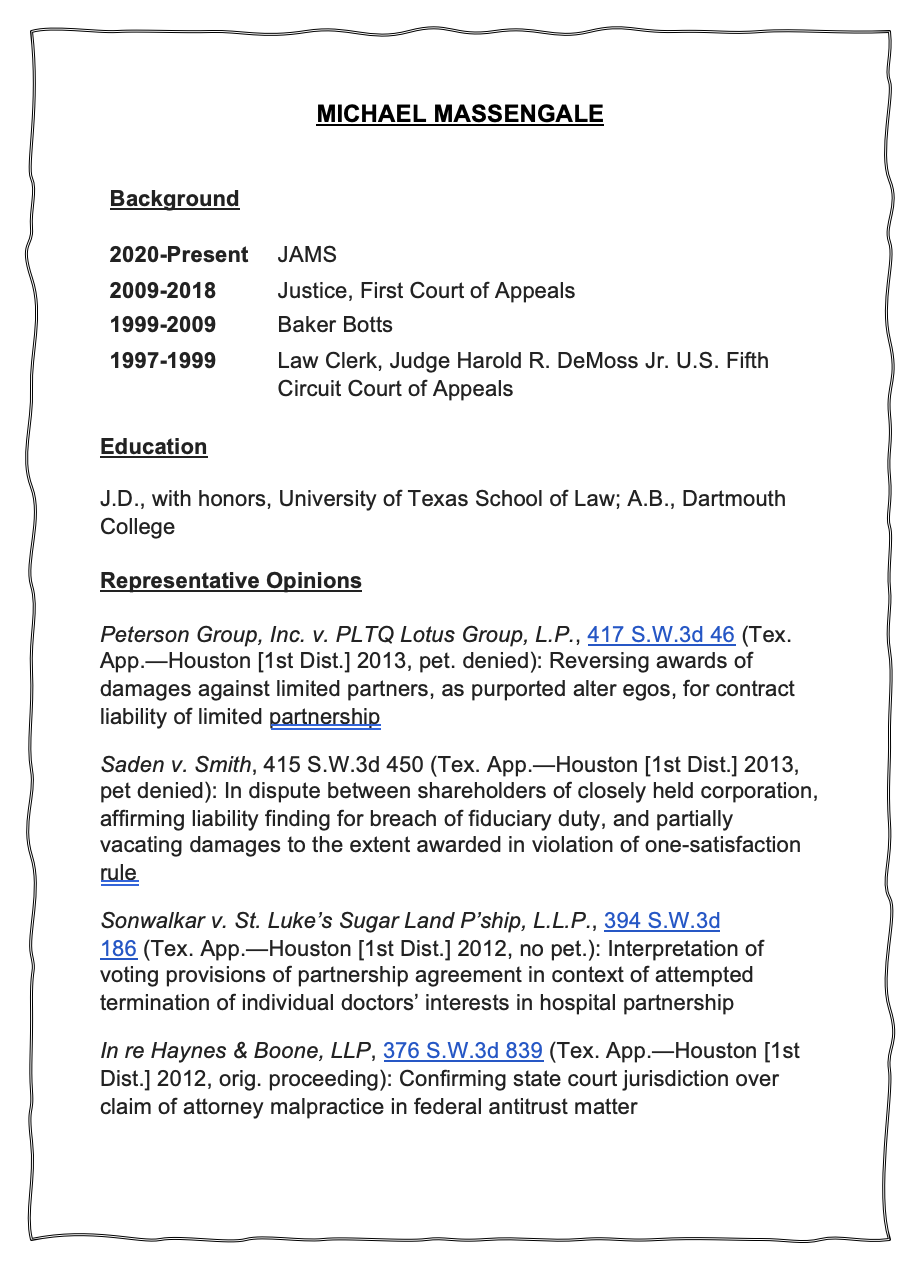 Former Justice Michael Massengale’s Mission: ‘Set the Record Straight ...