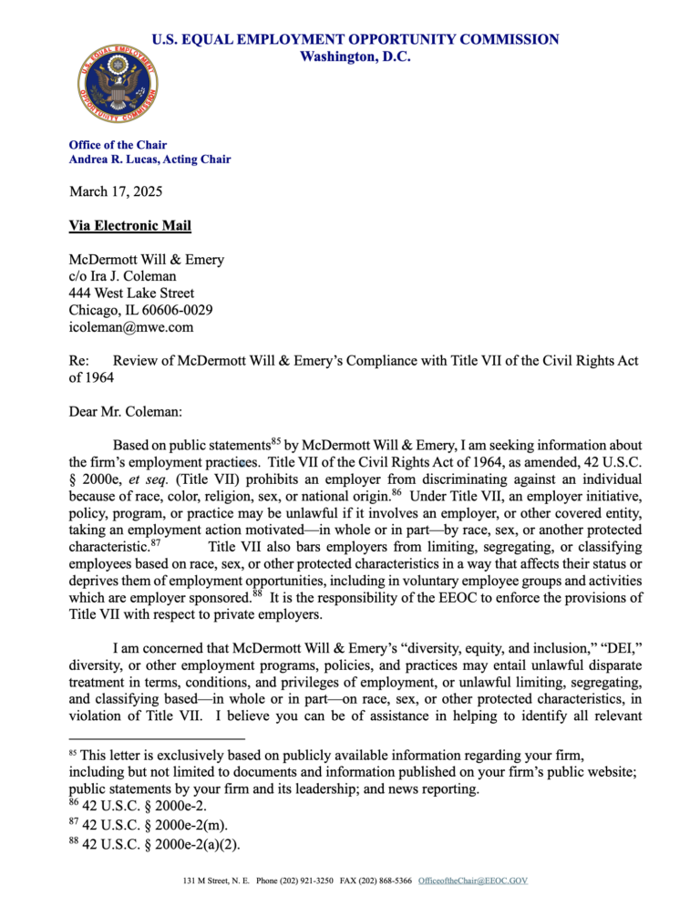 EEOC Targets 13 Law Firms Operating in Texas for DEI Initiatives - The Texas Lawbook
